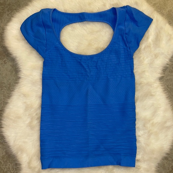 bebe | Tops | Blue Stretch Bebe Top | Poshmark